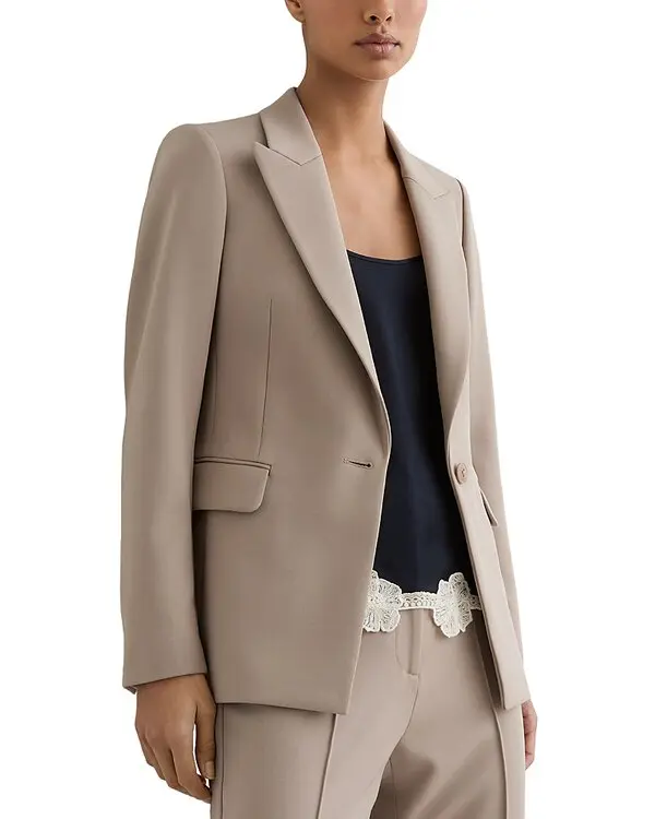REISS Single Breasted Blazer - Stone Neutral