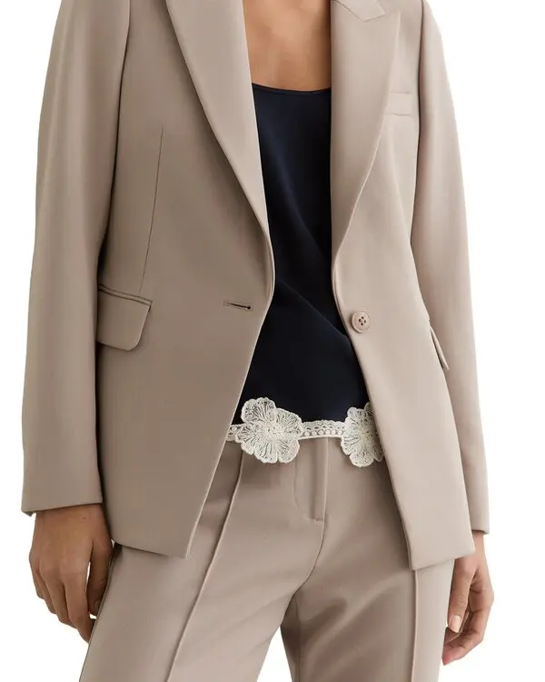 REISS Single Breasted Blazer - Stone Neutral