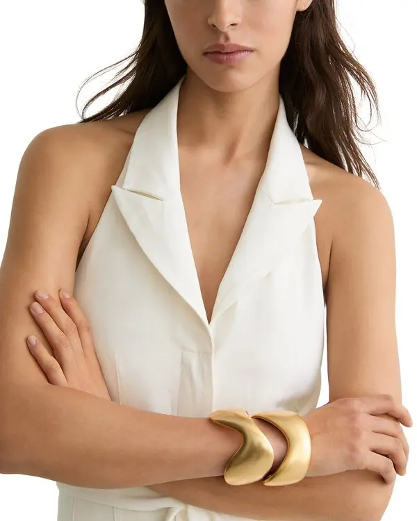 REISS Taya Halter Neck Jumpsuit With Front Tie Detail - Ivory