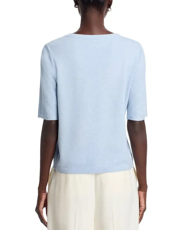 SIONI Embroidered Short Sleeve Sweater