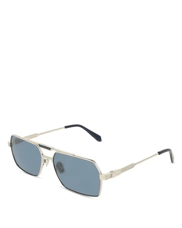 FERRAGAMO Prisma Pilot Sunglasses - Silver/blue