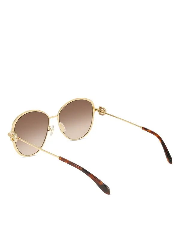 FERRAGAMO Crystal Gancini Metal Sunglasses 61mm