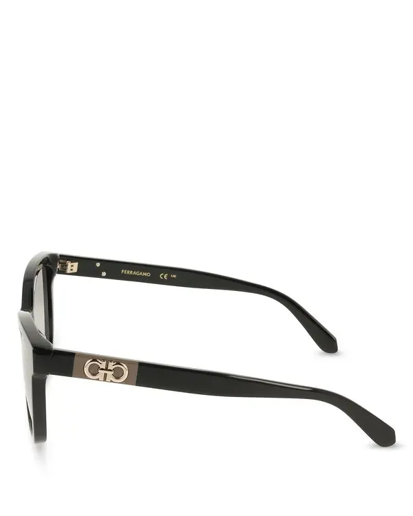 FERRAGAMO 54mm Rectangular Sunglasses - Black