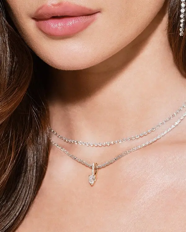 Lana Jewelry 14k Yellow Diamond Pear & Round Enhancer Pendant