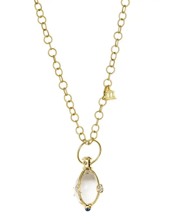 Temple St. Clair 18k Yellow Gold Lunar Phase Amulet With Sapphire And Diamond