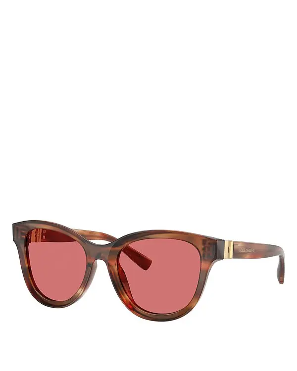 Dolce & Gabbana Round Frame Sunglasses 54mm - Striped Brown