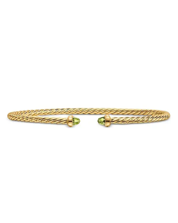 David Yurman 18k Yellow Gold Peridot Bracelet - Green/gold