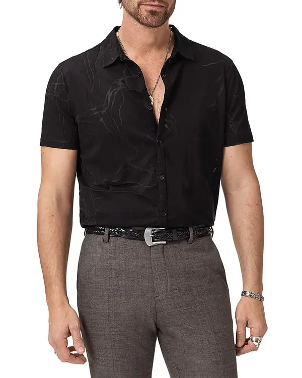 John Varvatos Elio Tangled Burnout Shirt - Black