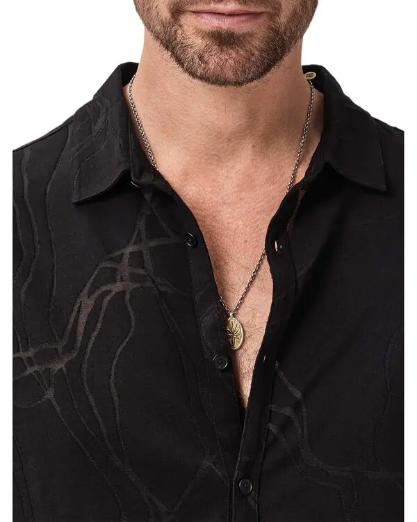 John Varvatos Elio Tangled Burnout Shirt - Black