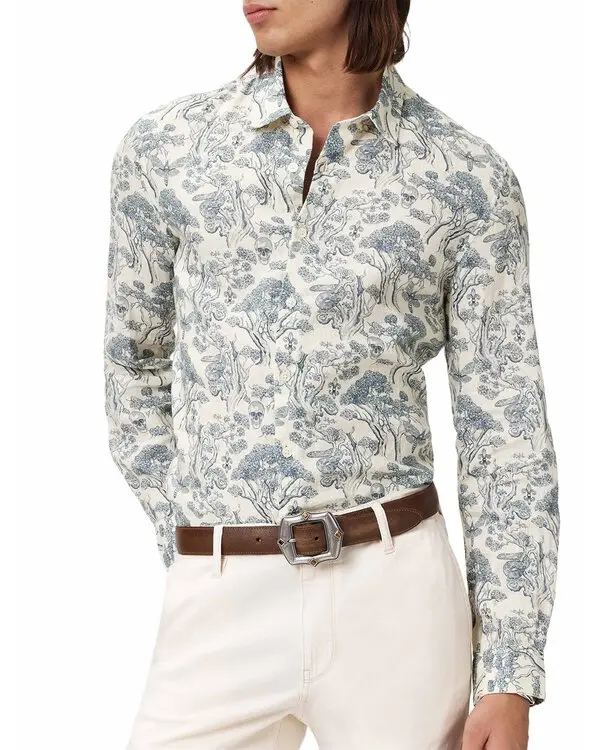 John Varvatos Slim Fit Skull Tree Graphic Shirt
