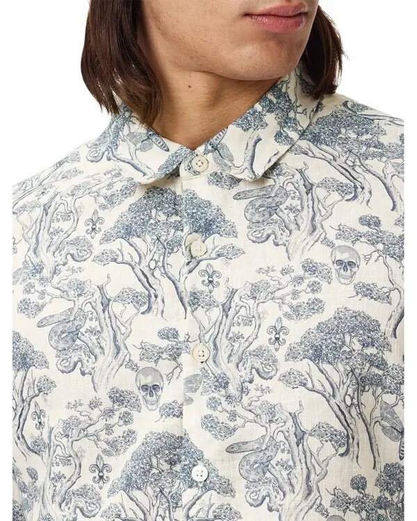 John Varvatos Slim Fit Skull Tree Graphic Shirt
