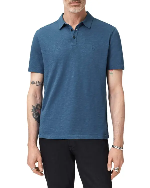 John Varvatos Victor Short Sleeve Slub Cotton Polo