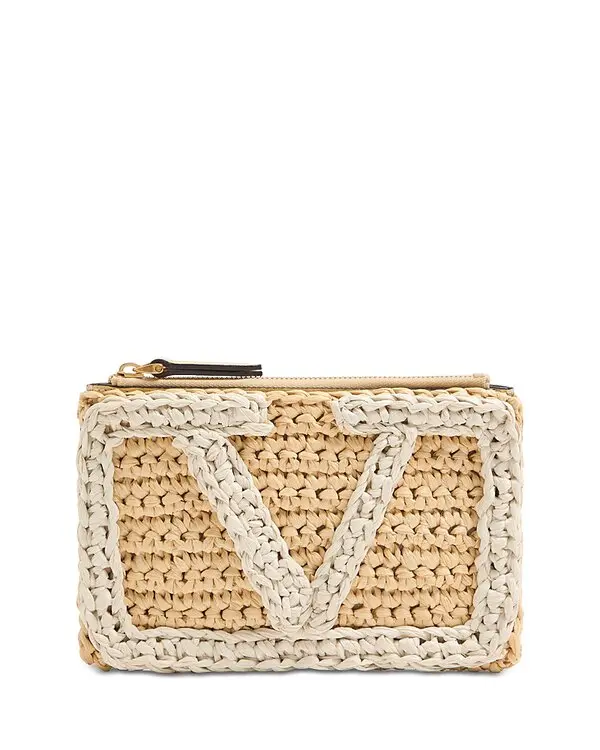 Valentino Garavani Viva Superstar Raffia Pouch - Natural
