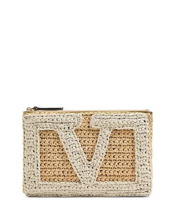 Valentino Garavani Viva Superstar Medium Crochet Pouch - Natural