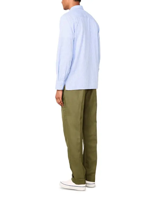Officine Générale Younes Cotton Linen Check Shirt