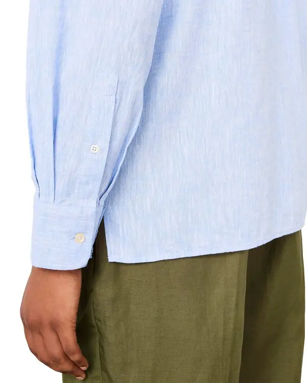 Officine Générale Younes Cotton Linen Check Shirt