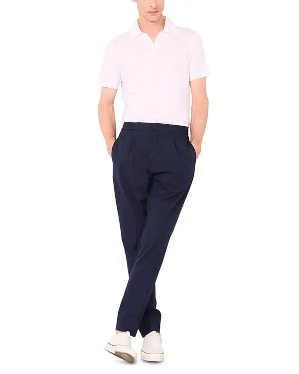 Officine Générale Drew Cotton Seersucker Trousers - Dark Navy
