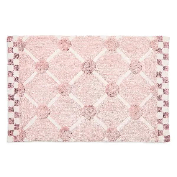 MACKENZIE-CHILDS Lattice & Dot Bath Rug - Pink