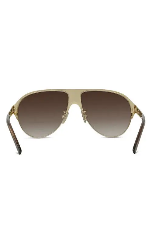 Givenchy 57mm Gradient Pilot Sunglasses - Gold/gradient Brown