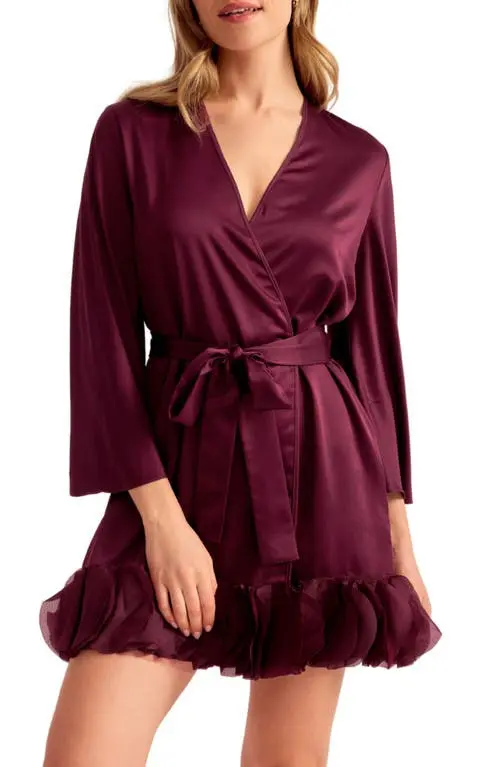Rya Collection Villa Charmeuse & Organza Wrap - Dark Cherry