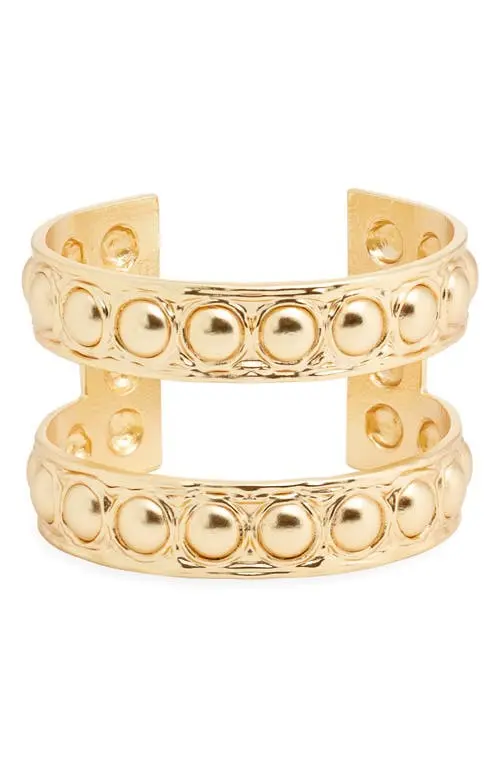 KARINE SULTAN Studded Two-row Cuff Bracelet - Gold