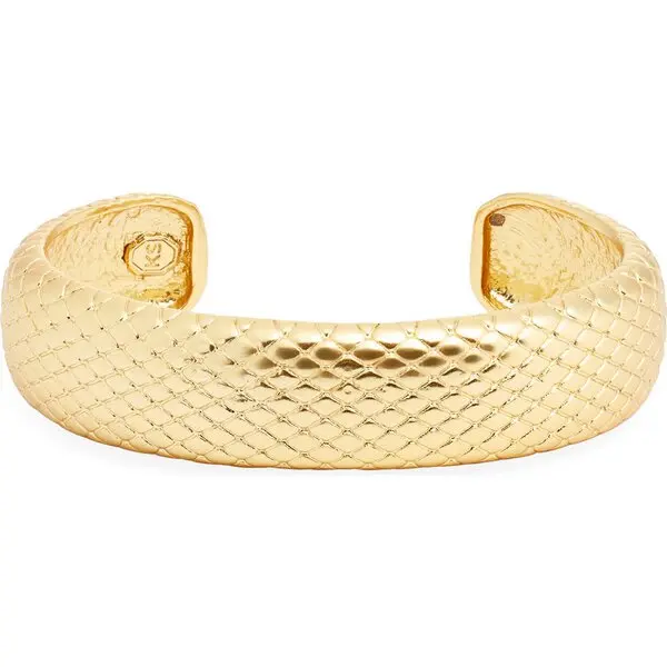 KARINE SULTAN Snakeskin Textured Cuff Bracelet - Gold