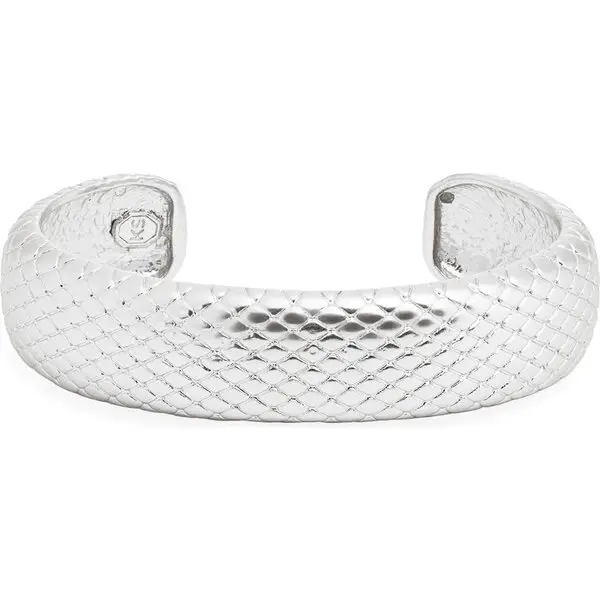 KARINE SULTAN Snakeskin Textured Cuff Bracelet - Silver
