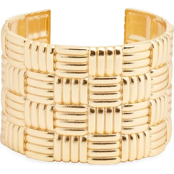 KARINE SULTAN Tufted Textured Cuff Bracelet - Gold