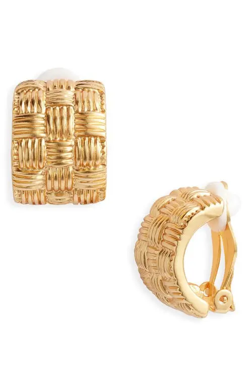 KARINE SULTAN Tufted Huggie Hoop Earrings - Gold