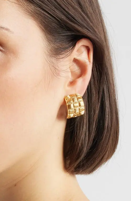 KARINE SULTAN Tufted Huggie Hoop Earrings