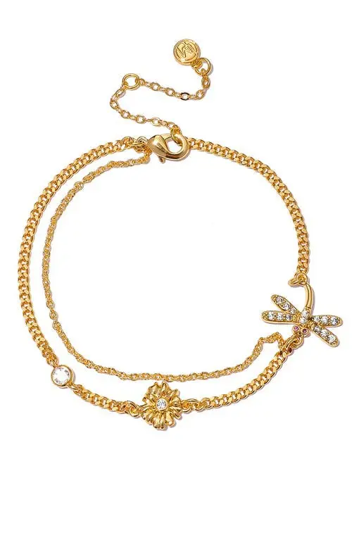 LA MENO Garden Whisper Daisy Bloom Double Necklace - Gold