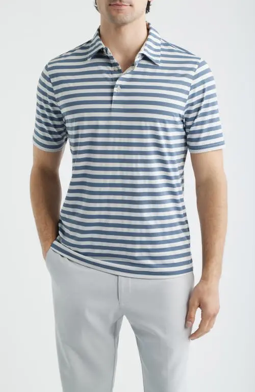 Scott Barber Prep Stripe Polo - Indigo