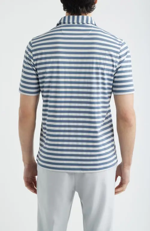 Scott Barber Prep Stripe Polo - Indigo