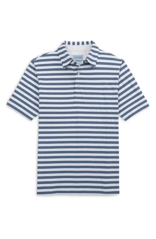 Scott Barber Prep Stripe Polo - Indigo