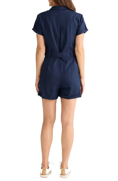BRAVE+TRUE Sadler Linen Belted Romper