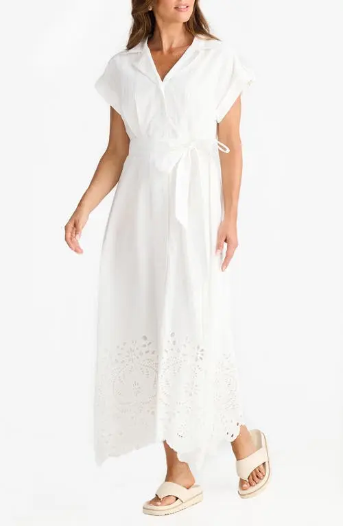 BRAVE+TRUE Cutwork Maxi Shirt Dress