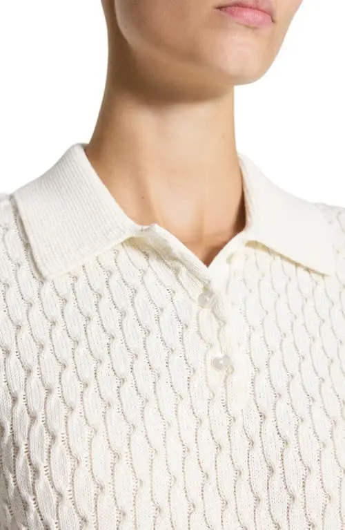 Theory Textured Cable Knit Polo