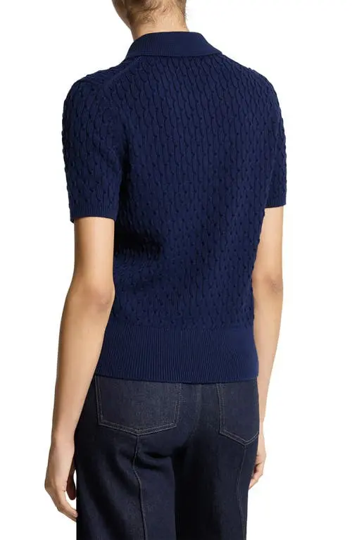 Theory Textured Cable Knit Polo