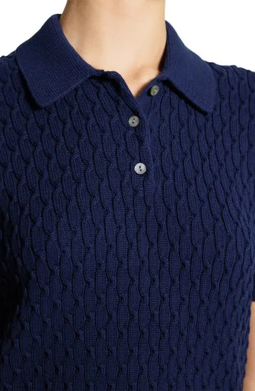 Theory Textured Cable Knit Polo