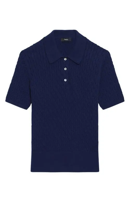 Theory Textured Cable Knit Polo