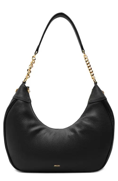 AREZZO Large Elena Leather Hobo - Black