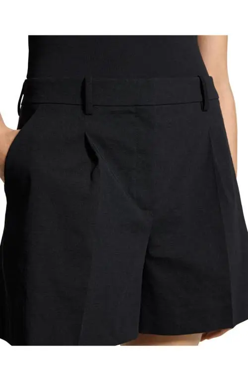 Theory Fluid Linen Blend High-waisted Shorts - Black