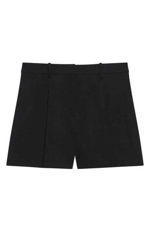 Theory Fluid Linen Blend High-waisted Shorts - Black