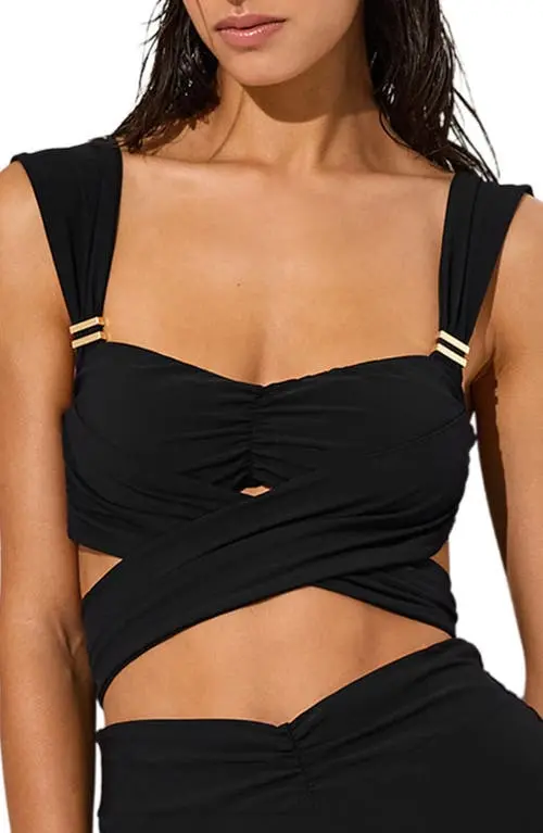REISS Maisie Strappy Bikini Top - Black