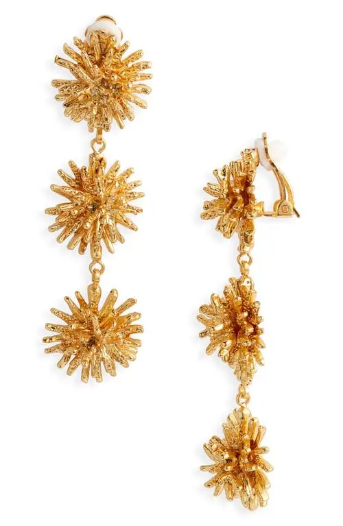 KARINE SULTAN Starburst Linear Drop Clip-on Earrings - Gold