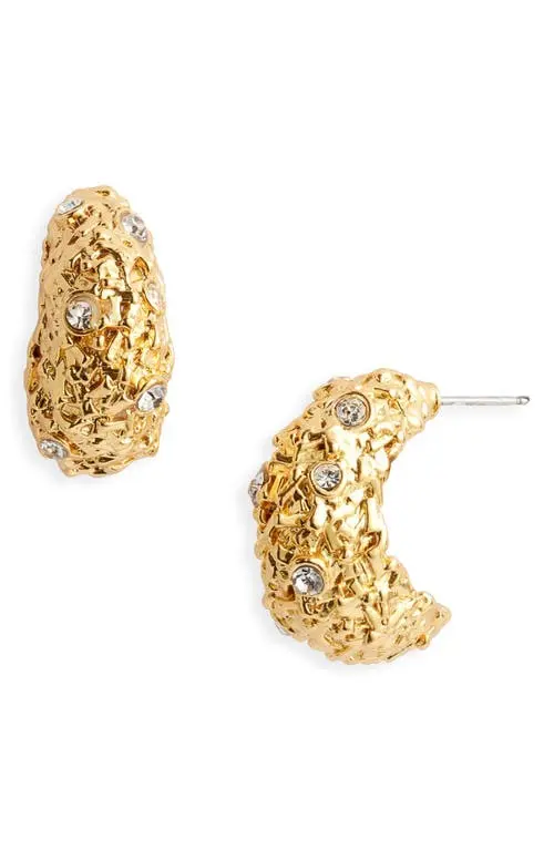 KARINE SULTAN Crystal Nest Hoop Earrings - Gold