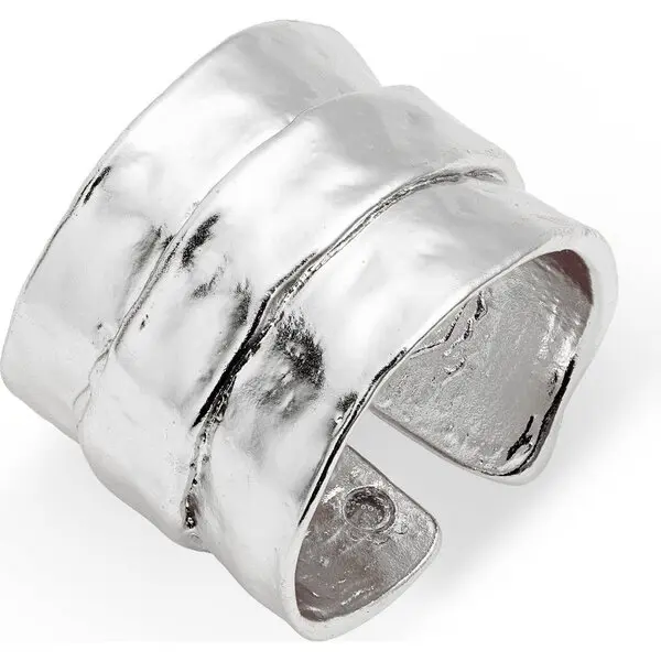 KARINE SULTAN Parchment Textured Ring - Silver