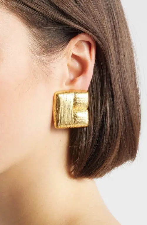 KARINE SULTAN Brushed Textured Stud Earrings