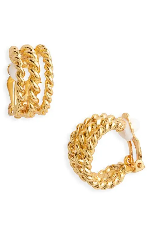 KARINE SULTAN Twisted Rope Hoop Earrings - Gold