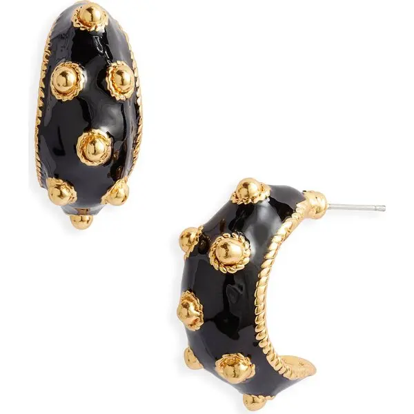 KARINE SULTAN Polka Dot Hoop Earrings - Gold/black